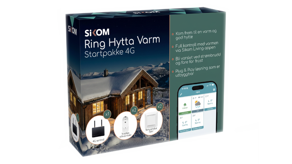 Ring hytta varm Startpakke 4G – Sikom